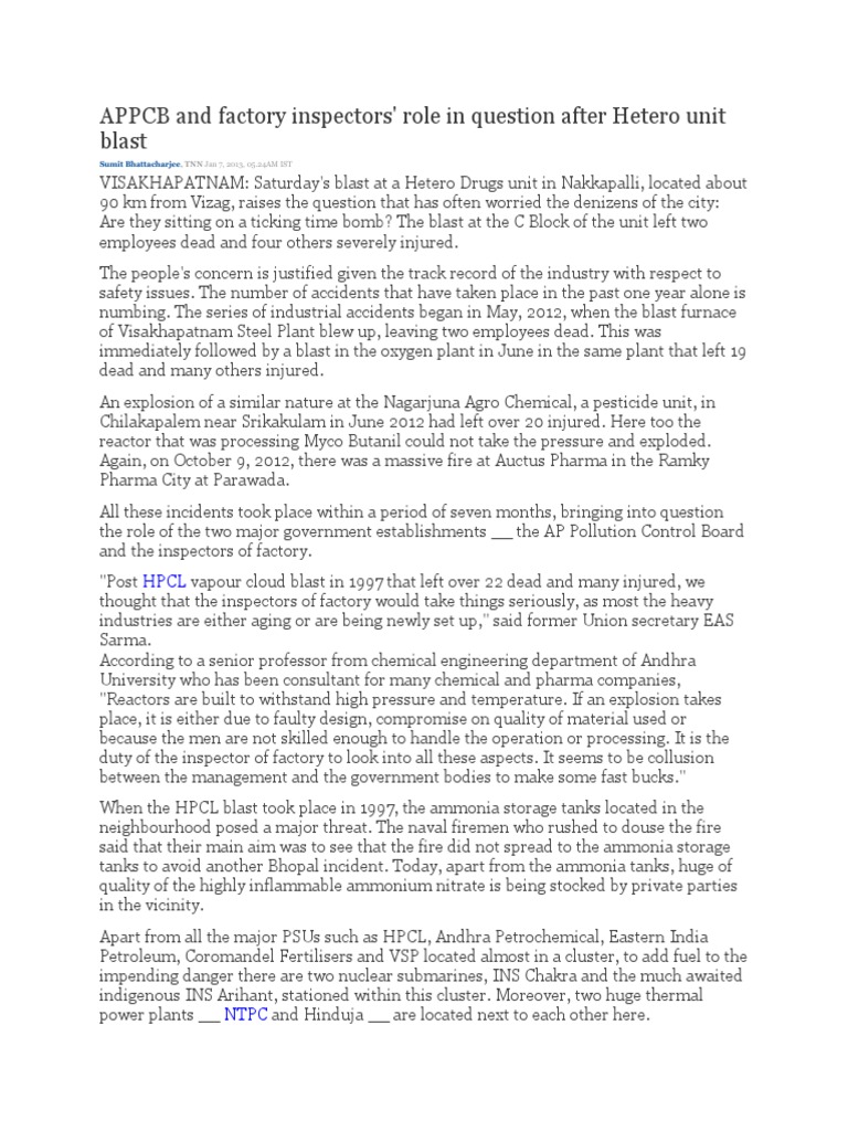 APPCB and Factory Inspectors | PDF | Nuclear Power | Nuclear Technology