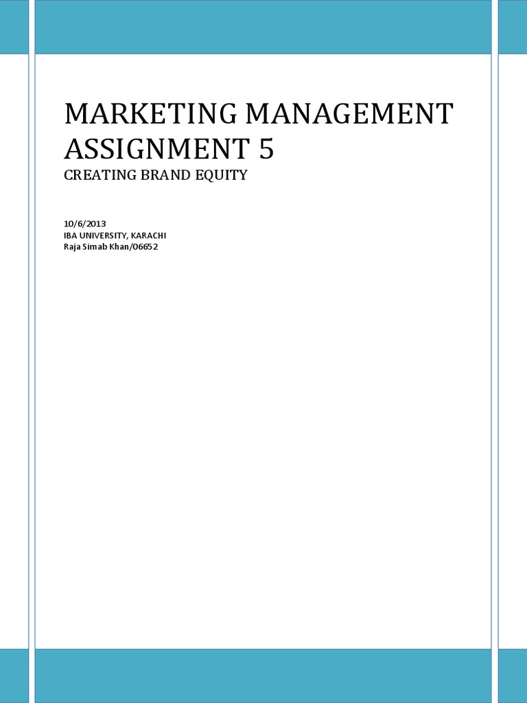 Marketing Management Assignment 5 | Brand | Strategic Management | Free ...