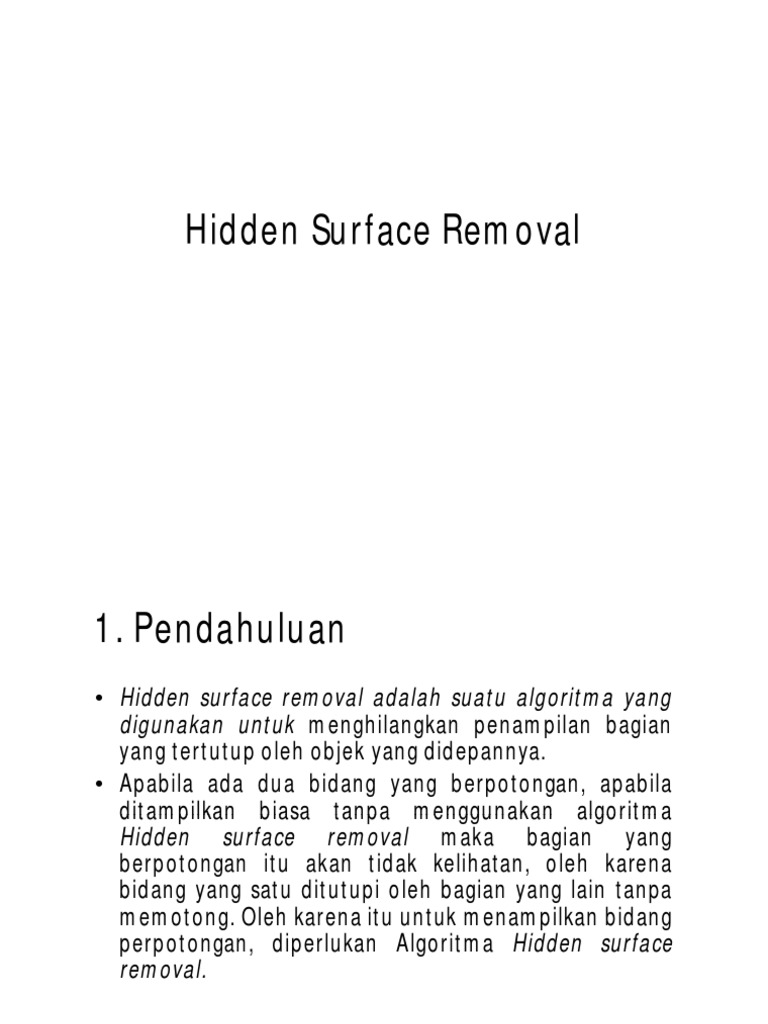 Algoritma Hidden Surface Removal | PDF | Teknologi & Rekayasa