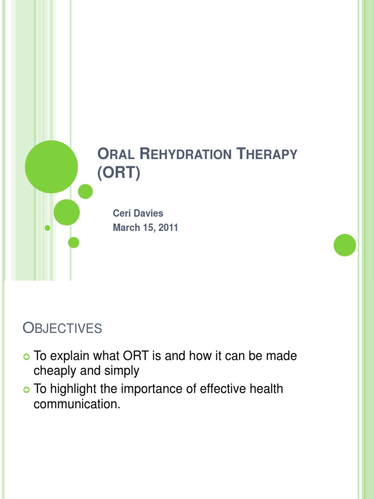 Oral Rehydration Therapy | PDF | Wellness | Medical
