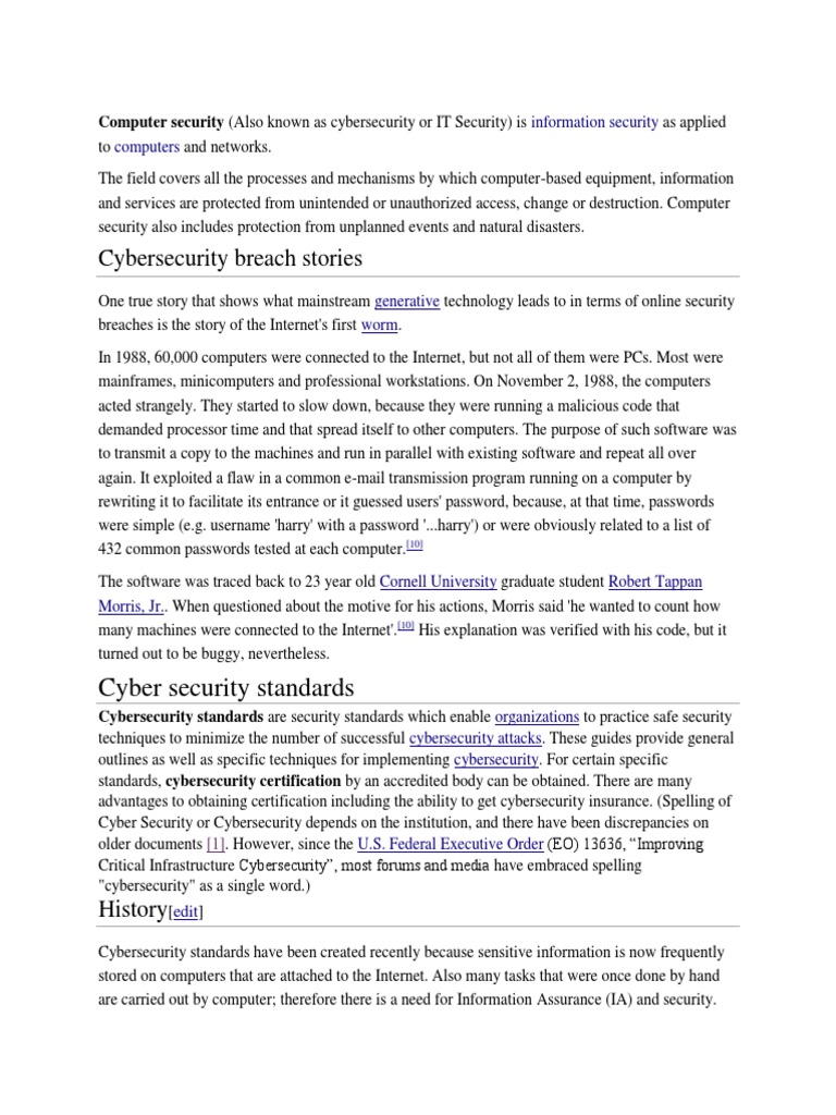 Cyber Security Document | PDF | Computer Security | Security