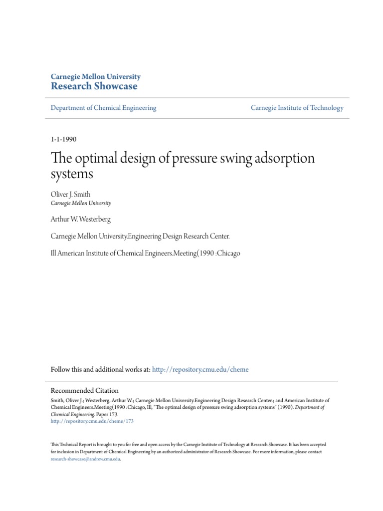 The Optimal Design Of Pressure Swing Adsorption Systems Pdf Scheduling Production Processes