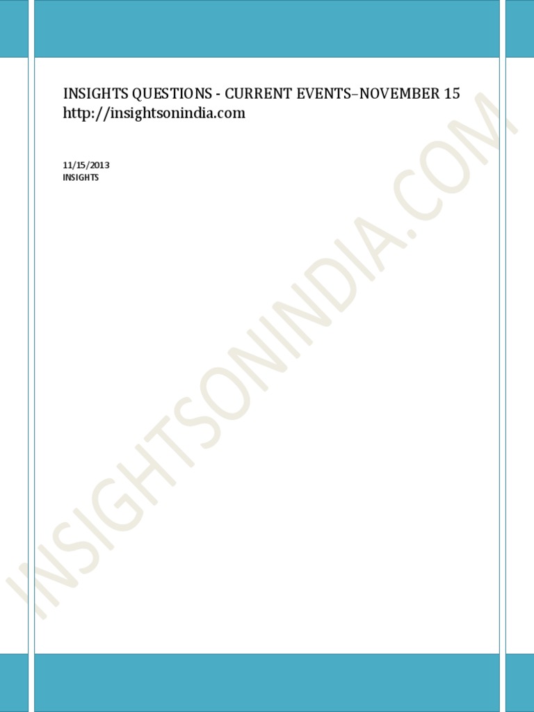 Insights Questions - Current Events-November 15 | PDF