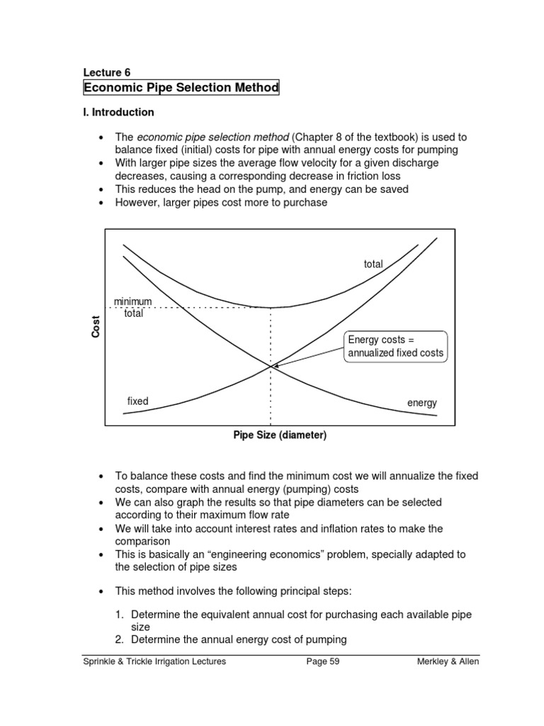 Economic Pipe Size Selection Method | PDF | Computers