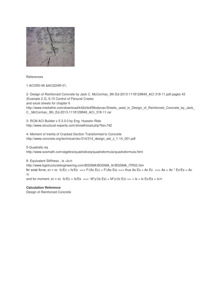 ACI 350 - ACI224R-01 Rectangular Section Flexural Crack Width Control | PDF