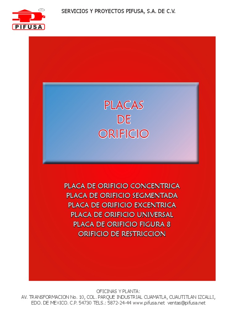 Catalogo de Placas de Orificio Rev. 1.1 | PDF | Ingeniería mecánica | Industrias