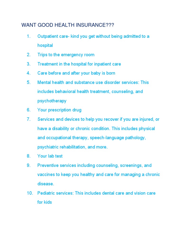 Health Insurance | PDF | Self-Improvement | Wellness