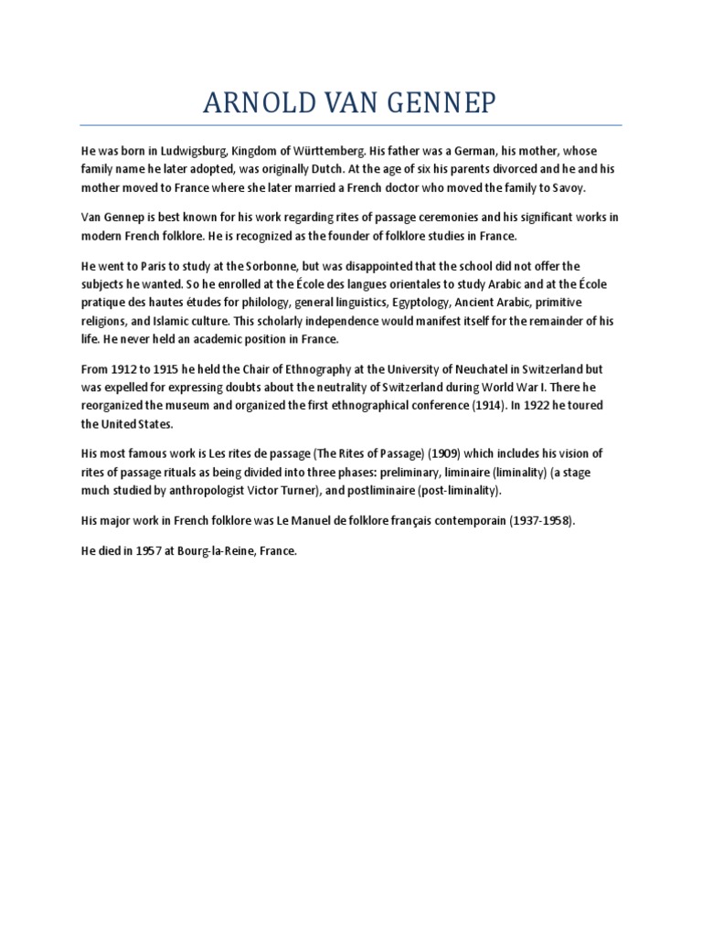 Arnold Van Gennep | PDF