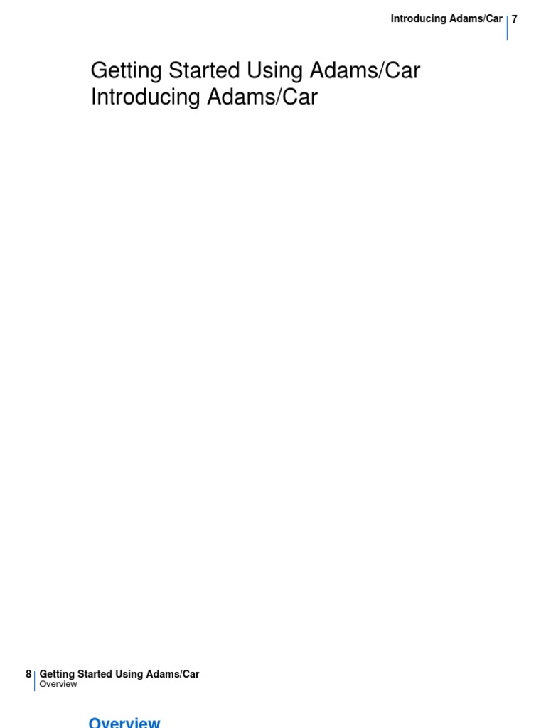 Adams Car Getting Started | PDF | Graphical User Interfaces | Menu (Computing)