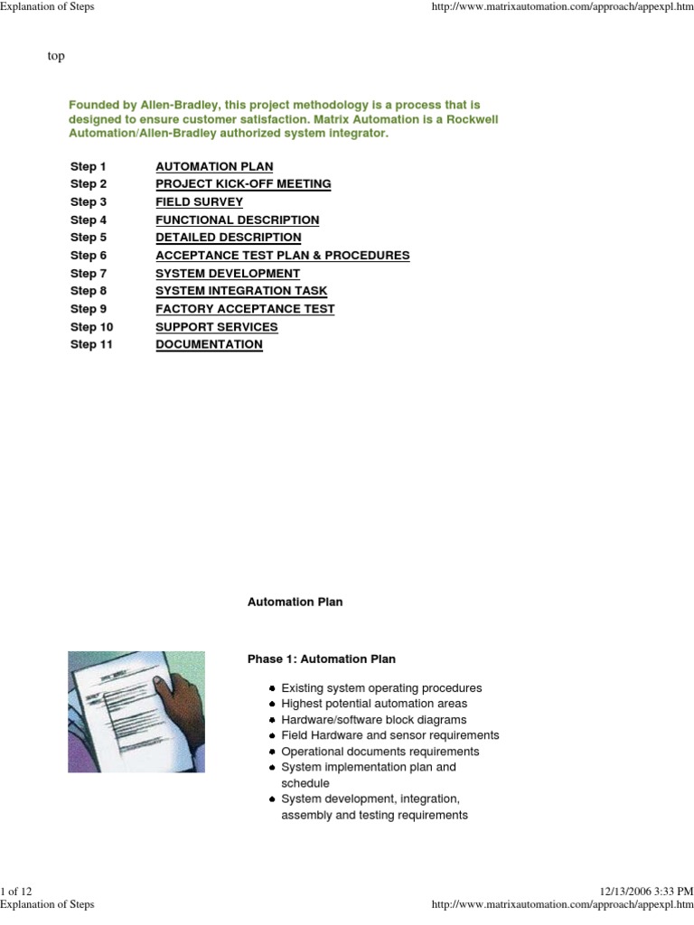 11 Steps of Automation Project | PDF | Specification (Technical ...