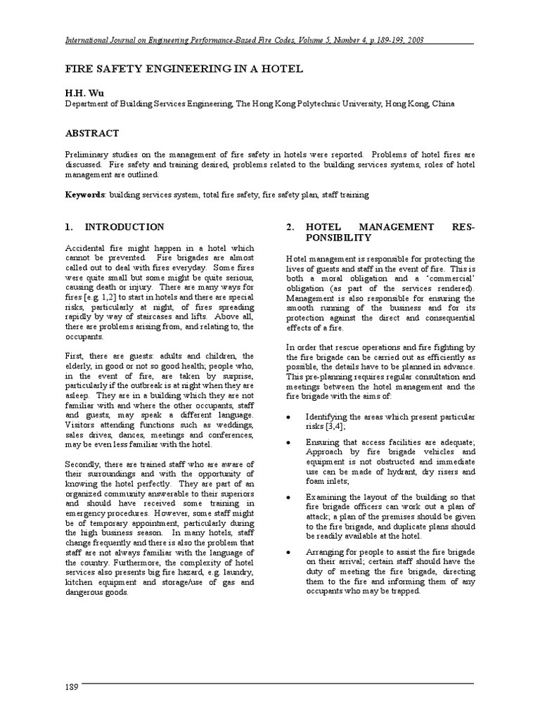 Hotel Engineering | PDF | Smoke | Fire Sprinkler System