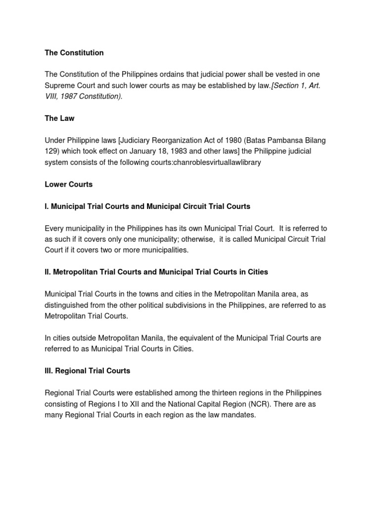 An Overview of the Philippine Judicial System from the Constitution to ...