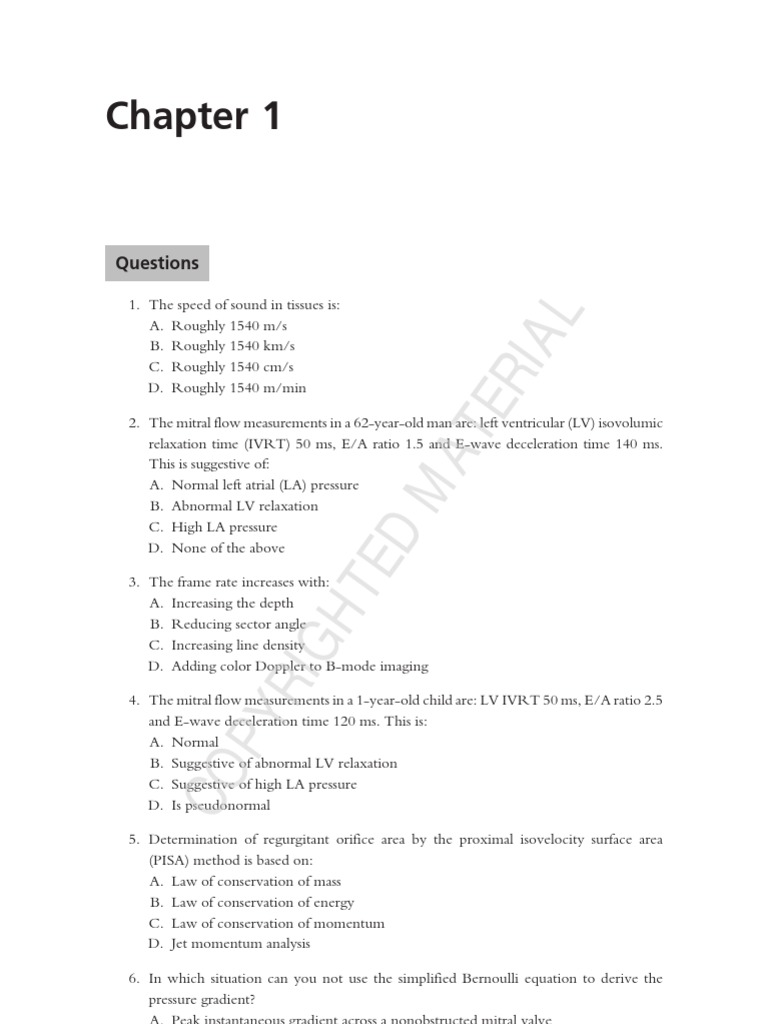 Echocardiography Board Review | PDF | Attenuation | Medical Ultrasound