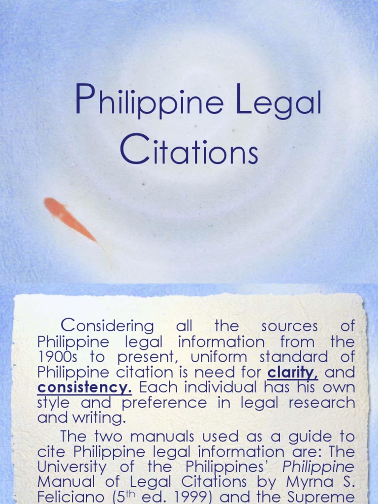 Philippine Legal Citations-Report | Citation | Constitution | Free 30 ...