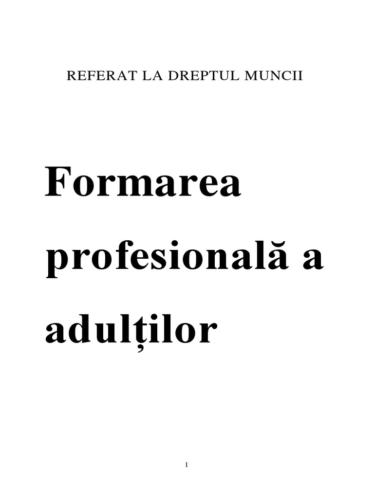 Formarea Profesionala | PDF
