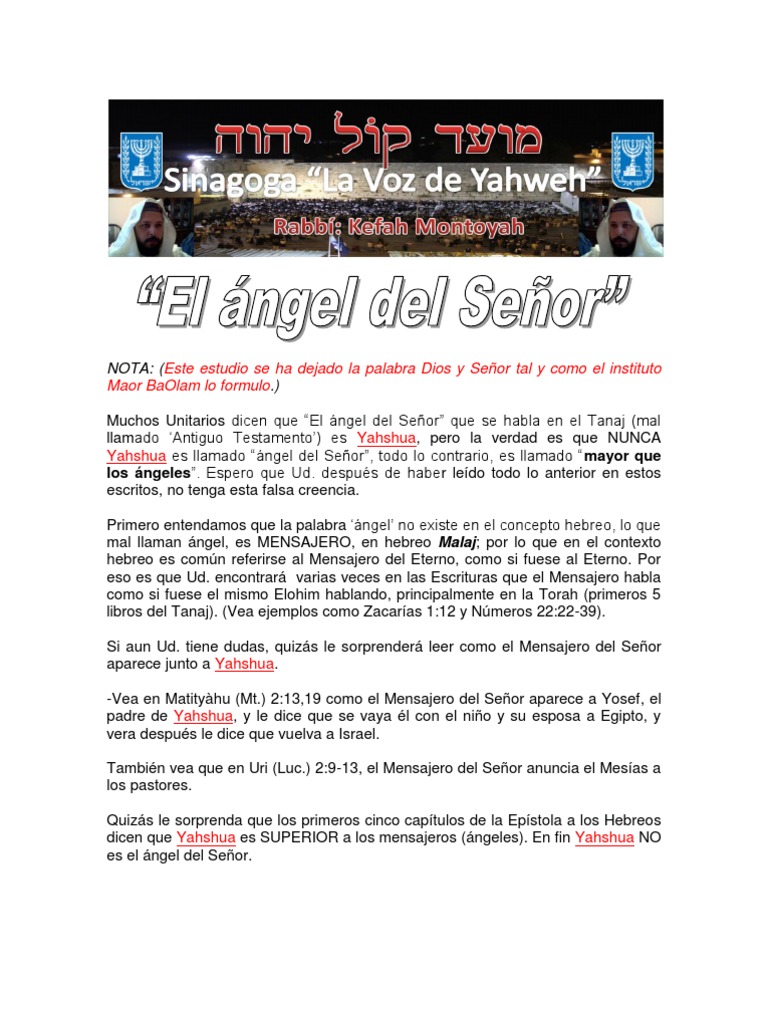 El Angel Del Señor | PDF | Salmos | Dios
