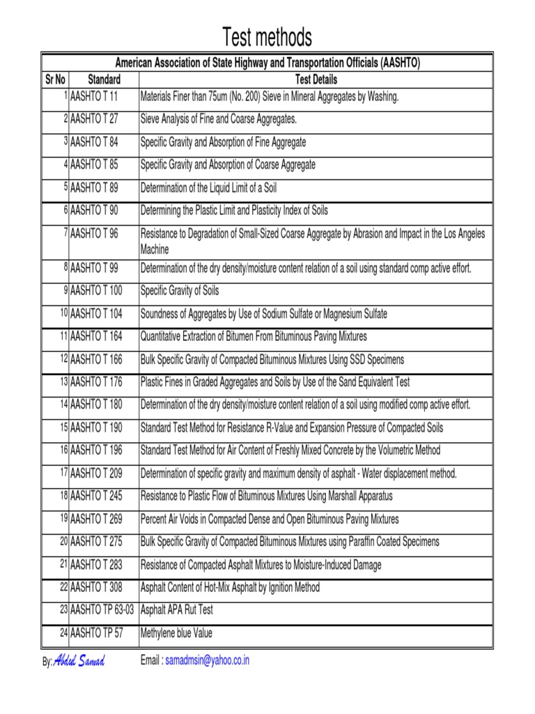 Aashto Methods | PDF