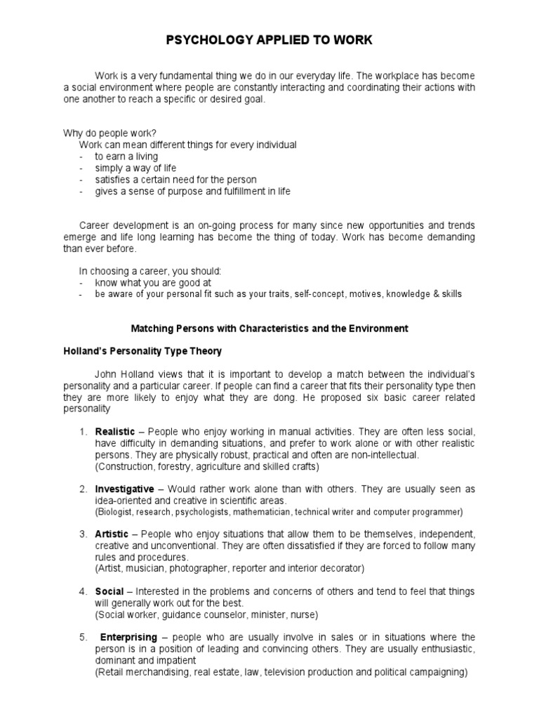 Psychology Applied To Work | PDF | Motivation | Motivational