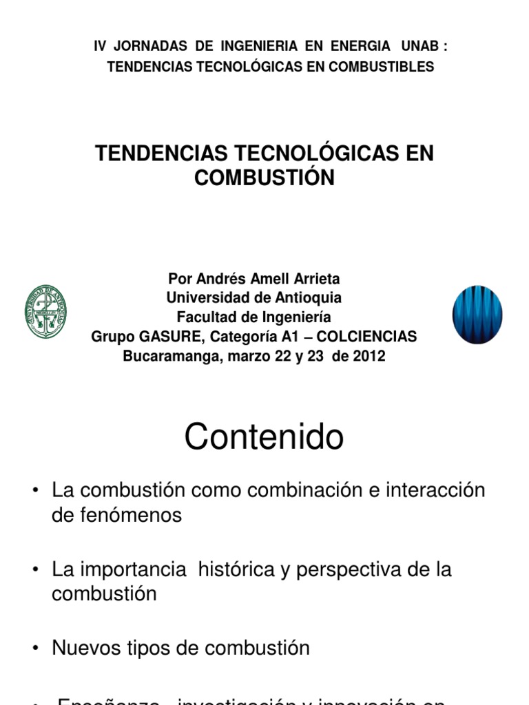 Marzo22 2012 Conferencia Andres Amell Arrieta | PDF | Combustión | Biocombustible