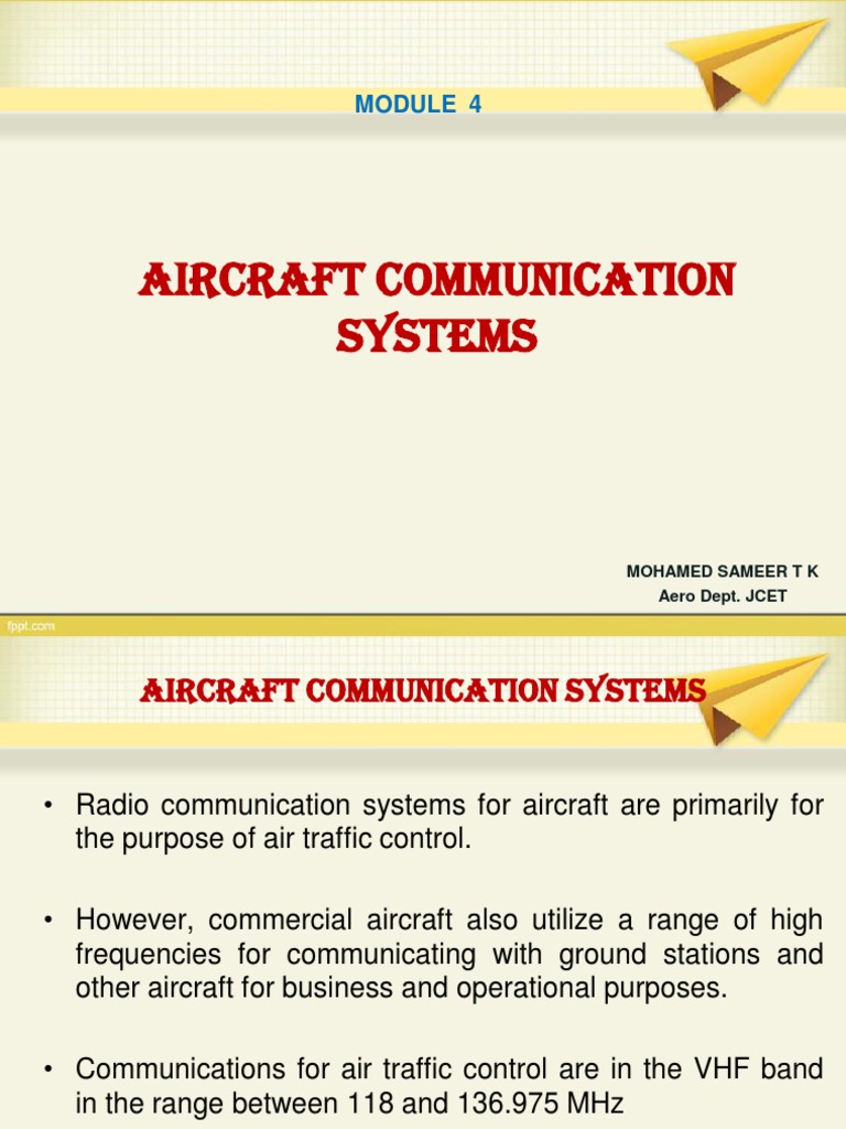 Aircraft Communication Systems Overview | PDF | High Frequency ...
