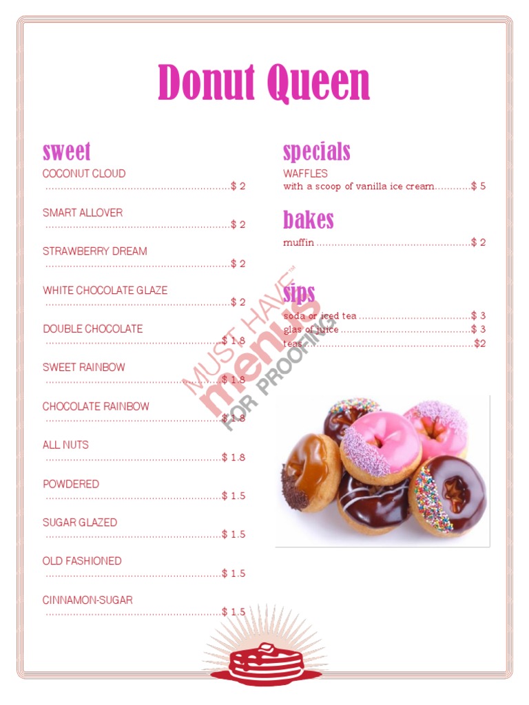 Donut Menu and Pricing Overview | PDF