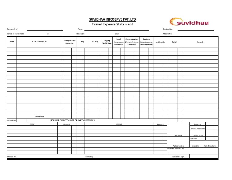 Travel Expense Statement-New | PDF