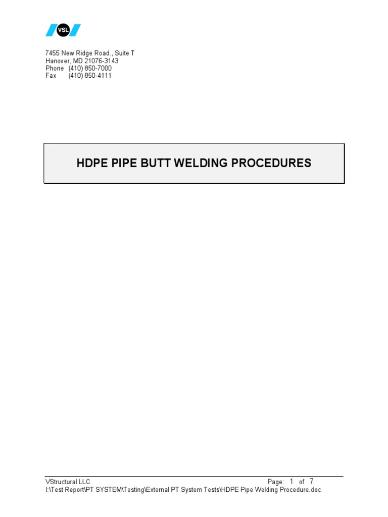 Hdpe Welding Procedure Pipe Fluid Conveyance Welding