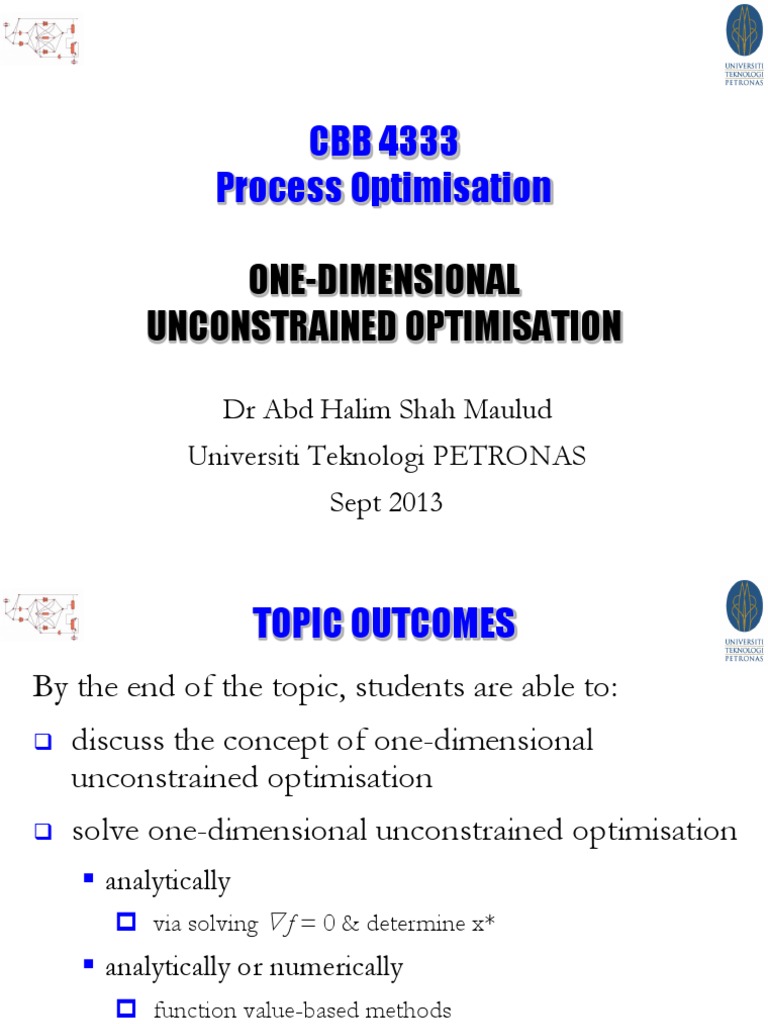 6 OneD Unconstrained Opt | PDF | Mathematical Optimization | Numerical Analysis