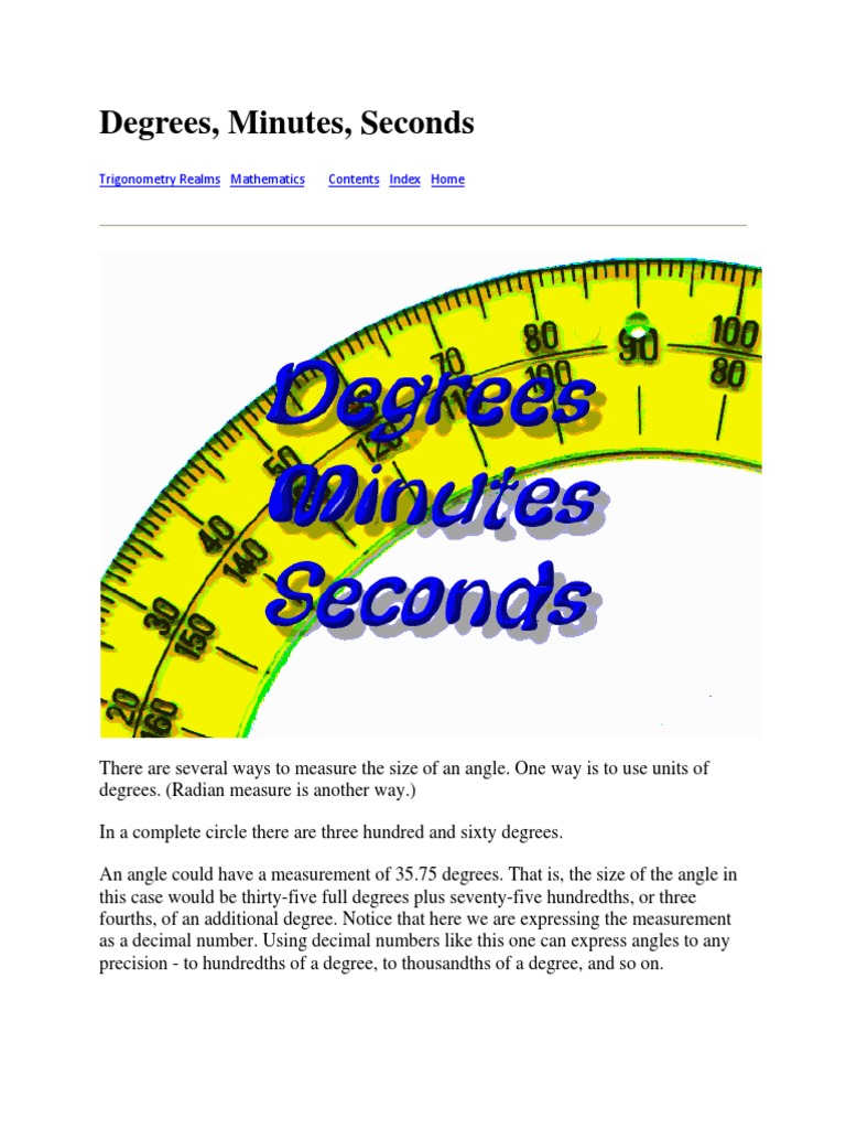 Understanding Degrees, Minutes, Seconds | PDF | Angle | Mathematical ...