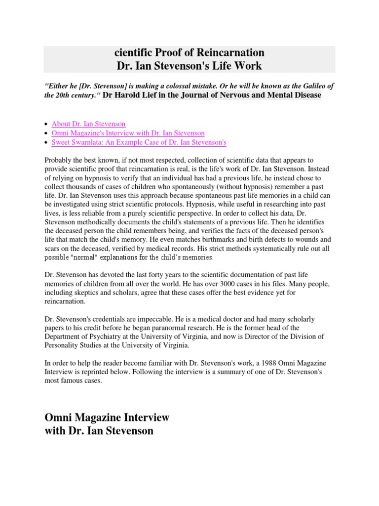 Scientific Proof of reincarnation | Reincarnation | Psychology ...