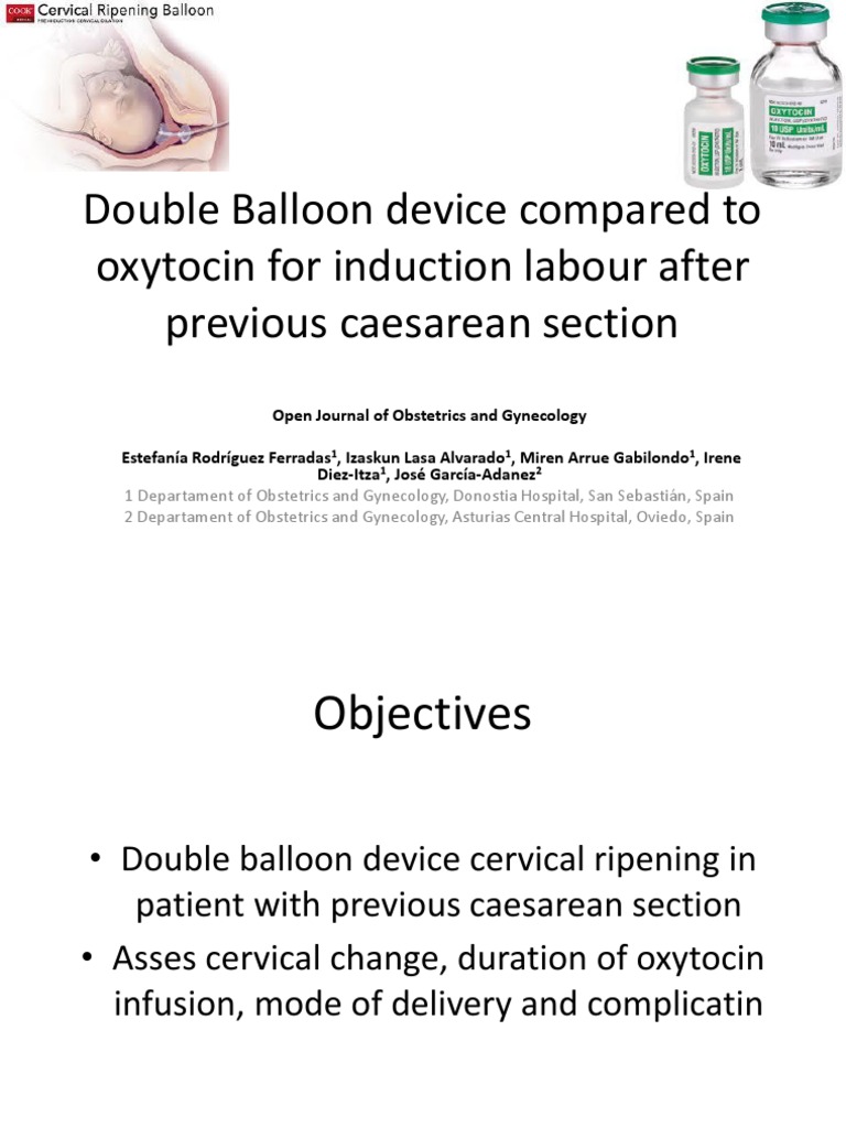 Double Balloon vs. Oxytocin for Labor Induction | PDF