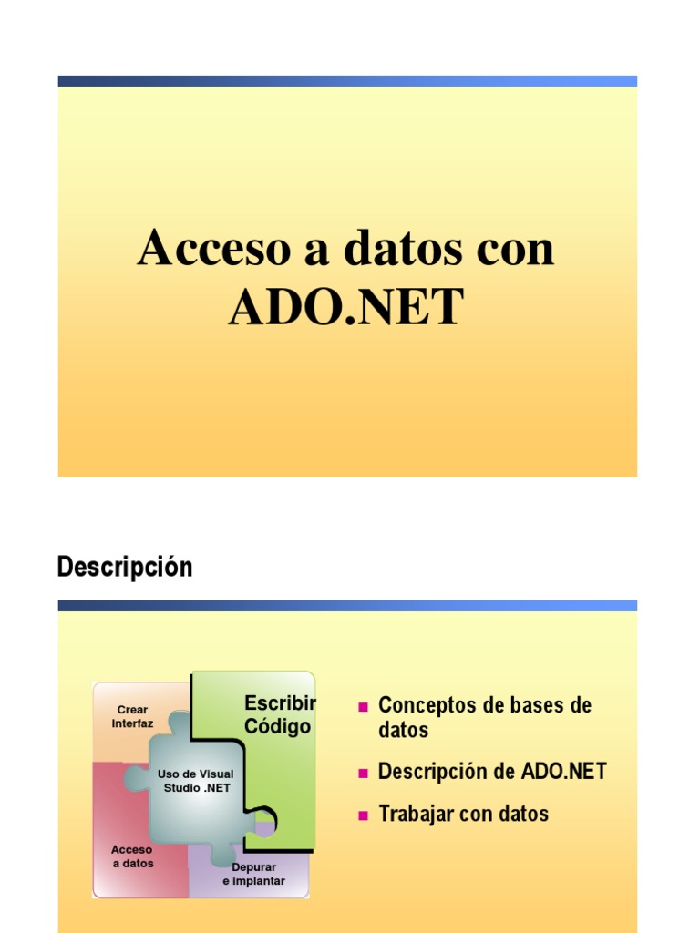 Acceso A Datos en Visual Basic .NET Con | PDF | SQL | Tabla (base de datos)