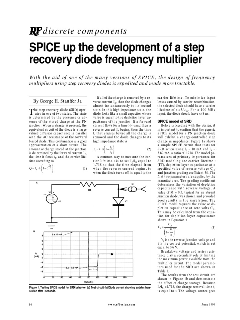 Step Recovery Diode Frequency Multiplier | Diode | Capacitor