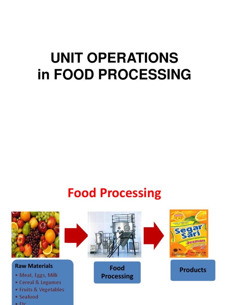Unit Operations in Food Processing - PTP | PDF | Food Processing ...