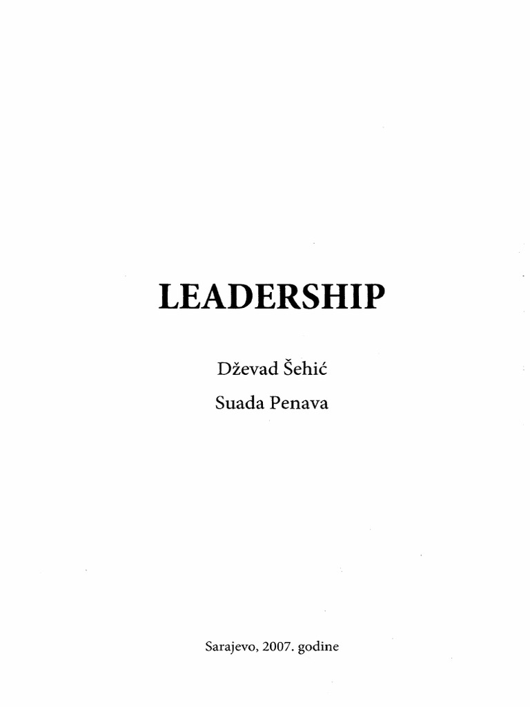 Leadership - Dževad Šehic, Suada Penava | PDF