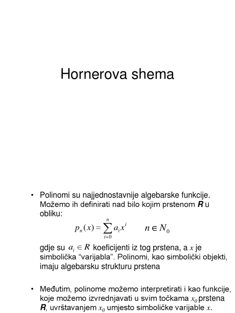 Hornerova Shema | PDF