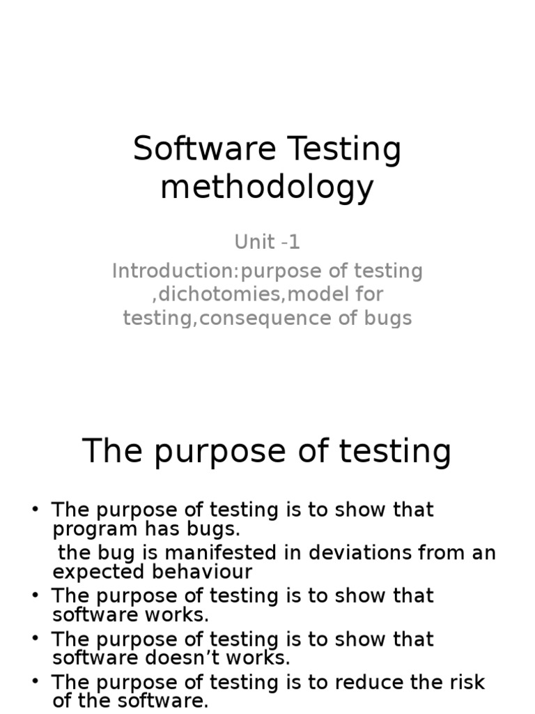 Software Testing Methodology | PDF | Software Bug | Software Testing
