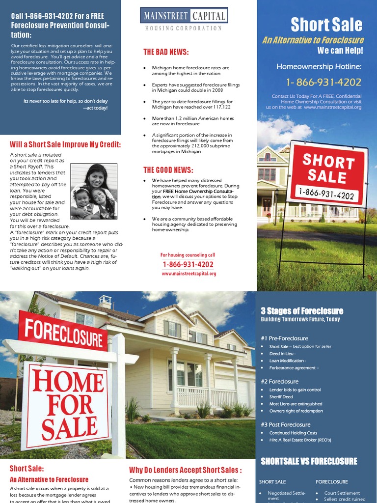 Short Sale Flyer | PDF | Short Sale (Real Estate) | Foreclosure