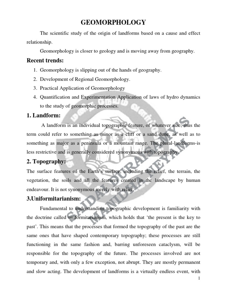 Geomorphology | PDF | Plate Tectonics | Mantle (Geology)
