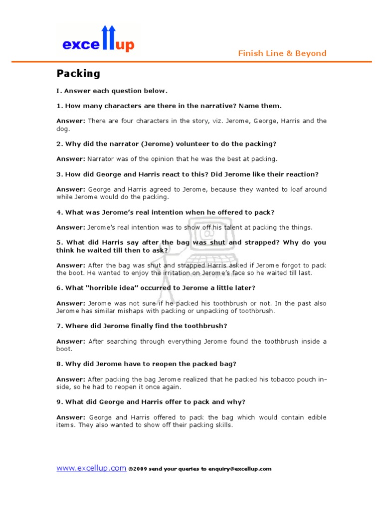 9 English Packing | PDF | Leisure