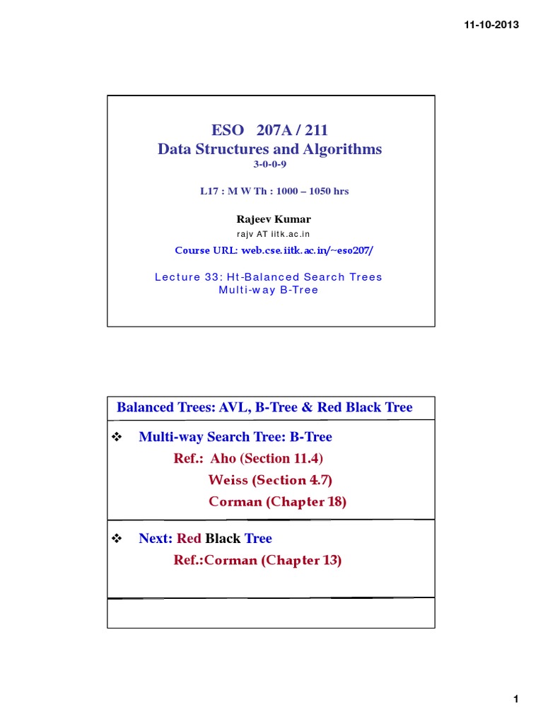 ESO 207A / 211 Data Structures and Algorithms | PDF | Information Retrieval | Computer Data