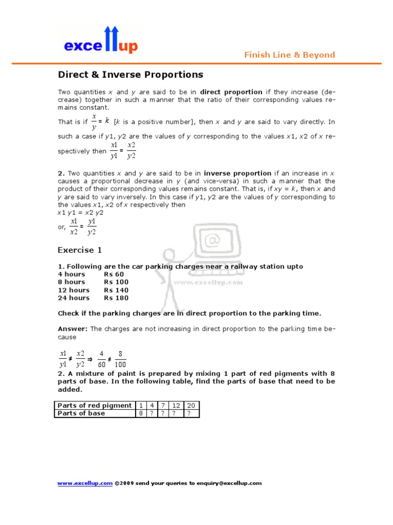 8 Math Direct and Inverse Proportion | PDF | Speed | Teaching Mathematics