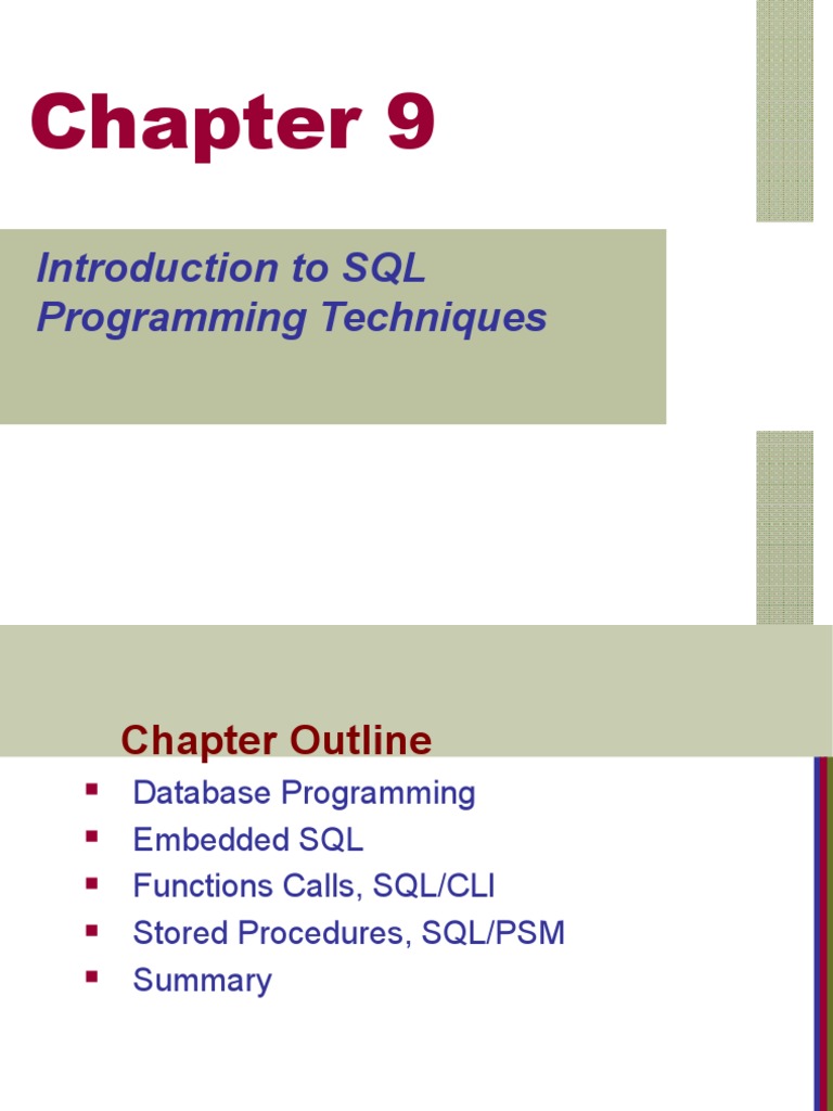 Introduction To SQL Programming Techniques | PDF | Sql | Databases
