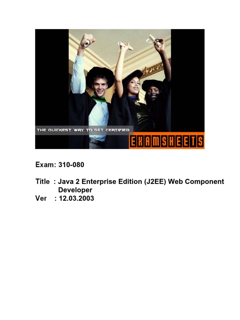 J2EE Web Component Developer Exam Guide | PDF | Java Servlet | Java ...