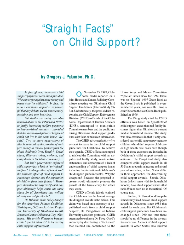 "Straight Facts" On Child Support? | PDF | Child Support | Divorce