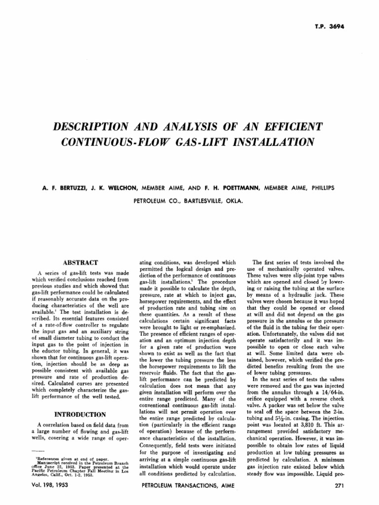 Description and Analysis An Efficient Continuous-Flow Gas-Lift ...