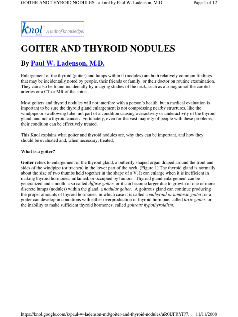 Understanding Goiter and Thyroid Nodules | PDF
