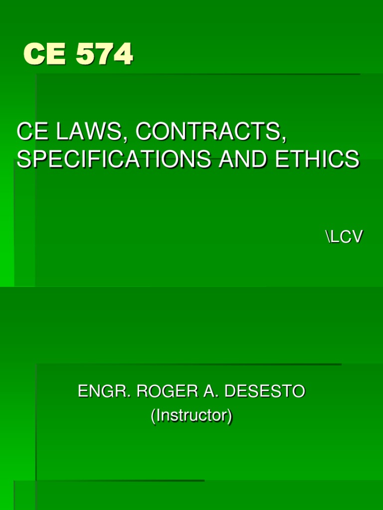 Civil Engineering Laws and Ethics Guide | PDF | Engineer | Profession