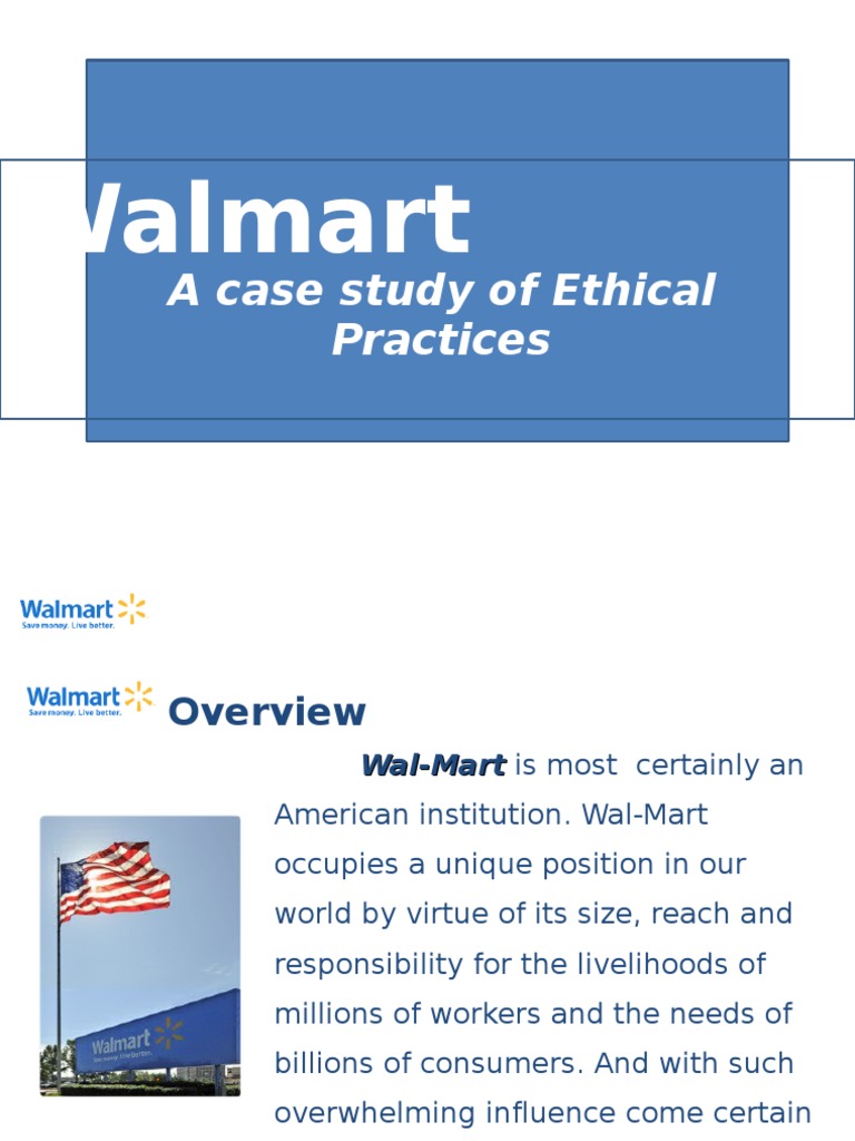 Walmart Ethical Practices Study | PDF | Walmart | Social Institutions