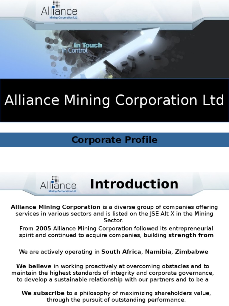 Alliance Mining Corp: Corporate Profile | PDF | Chief Executive Officer ...